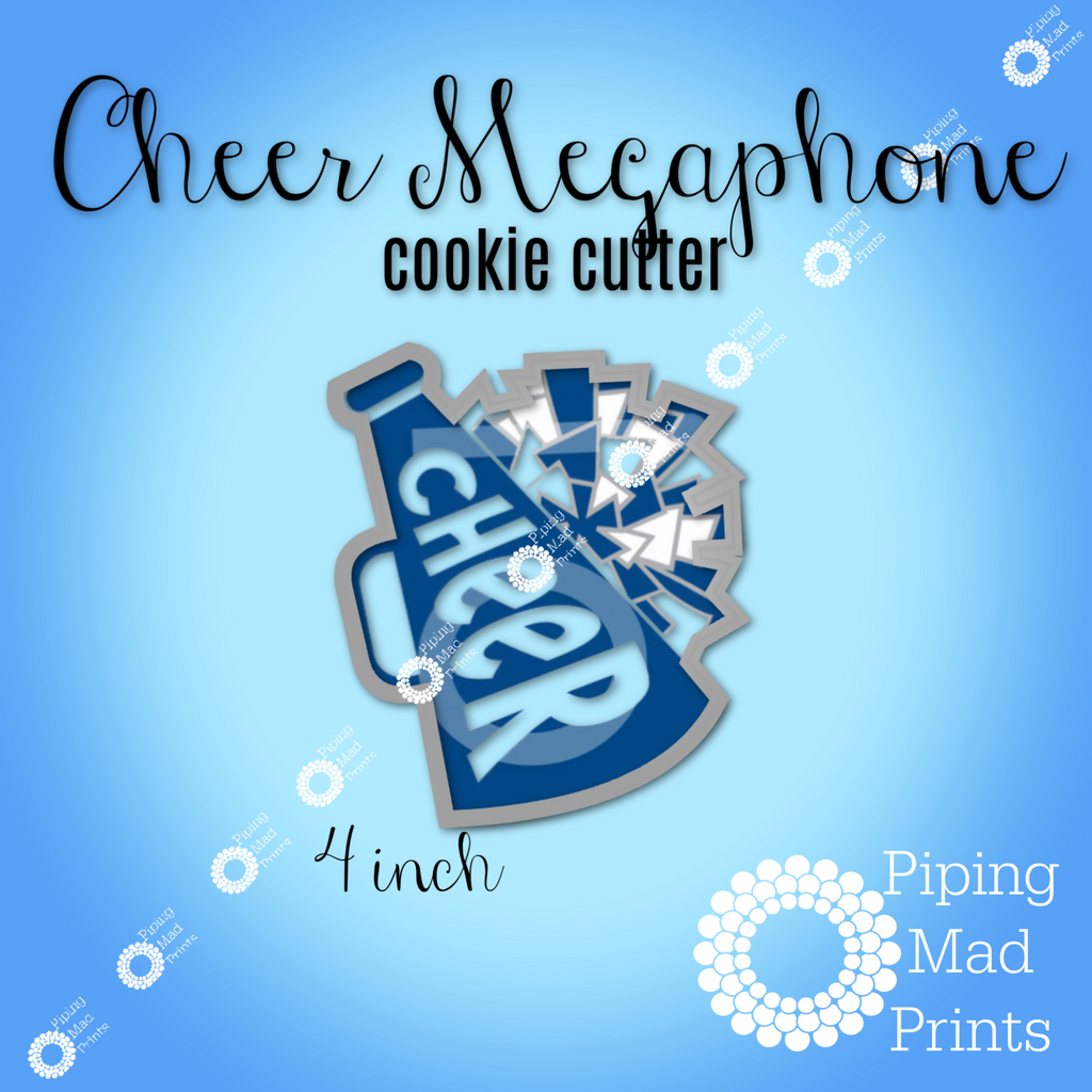 Cheer Megaphone 3D Printed Cookie Cutter - 4 inch – Piping Mad Prints